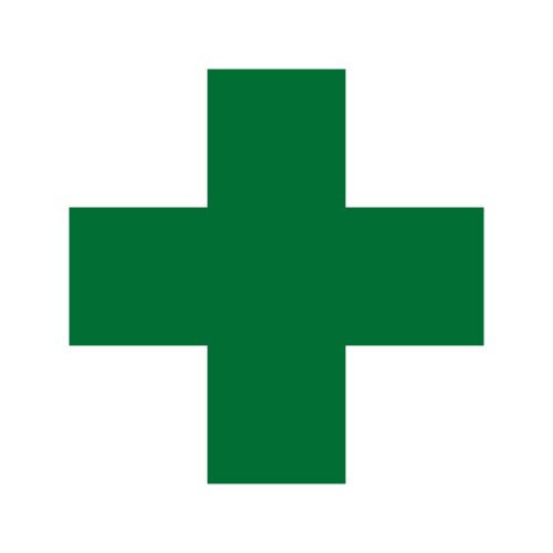 Green cross medical symbol Royalty Free Vector Image