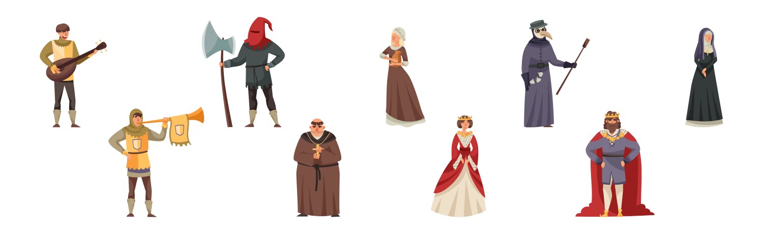 Medieval people character from fairytale Vector Image