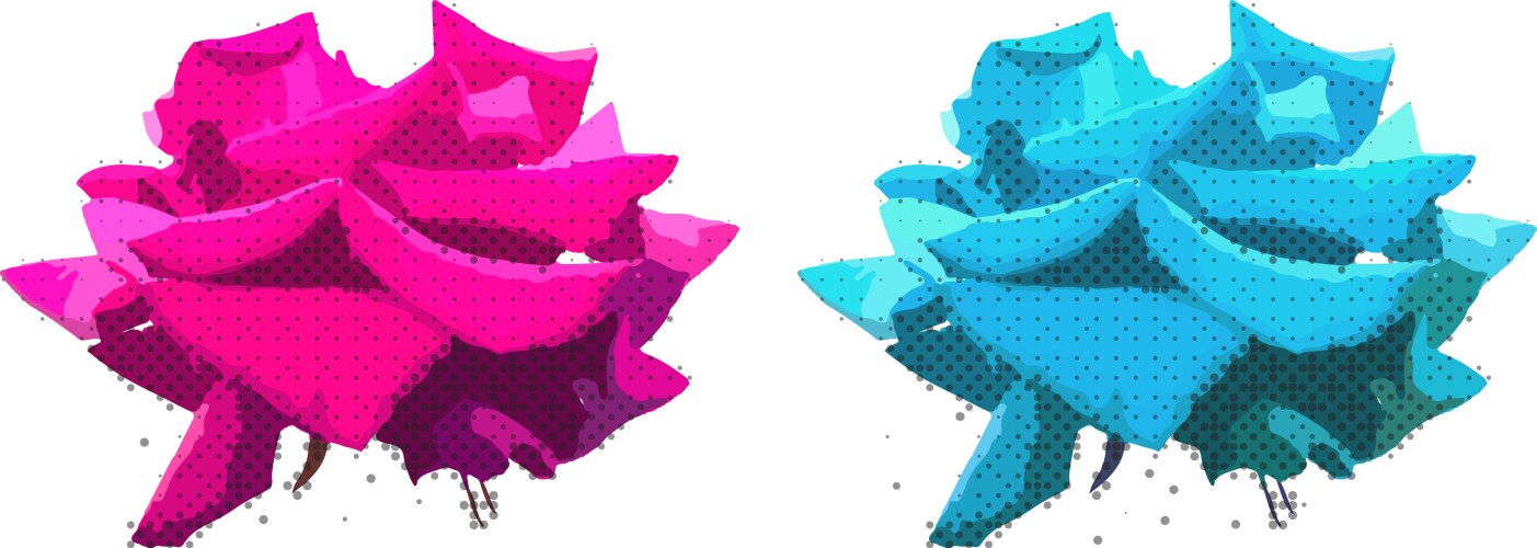 Two roses icon in cartoon style isolated on white Vector Image