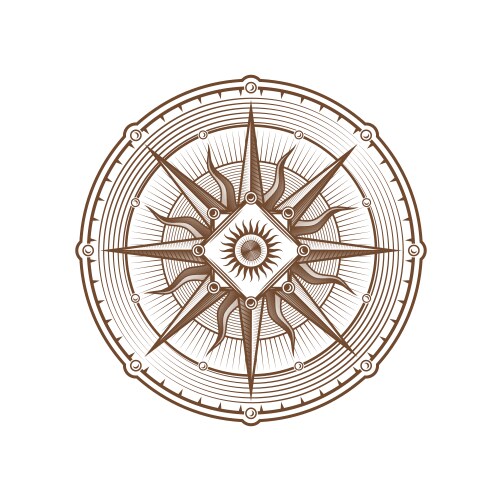 Vintage nautical medieval wind rose Royalty Free Vector