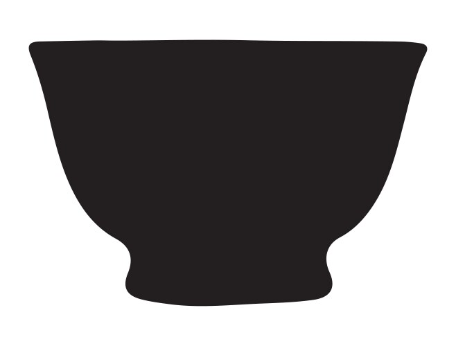 Bowl shape silhouette art Royalty Free Vector Image