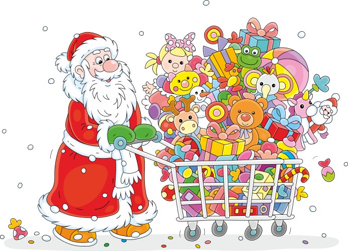 Santa cart Vector Images & Graphics for Commercial Use | VectorStock