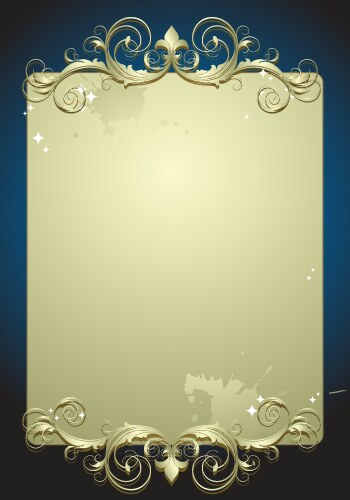 Vintage golden ornate florid frame with blank Vector Image