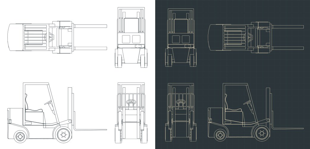 Forklift Blueprint Vector Images (over 240)