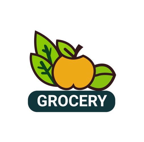 Grocery shop logo design Royalty Free Vector Image