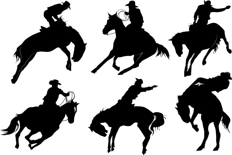 Cowboy detail silhouette Royalty Free Vector Image
