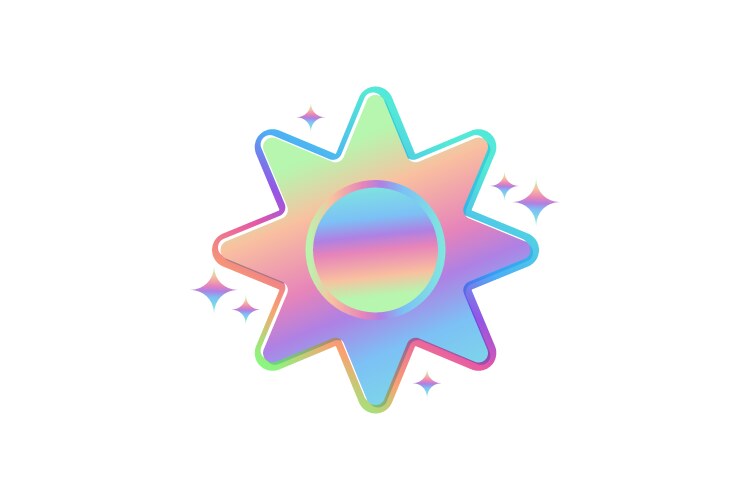 Diamond metal hologram sticker design Royalty Free Vector