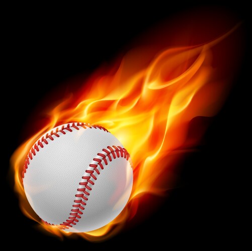 Burning Baseball Ball Royalty Free Vector Image