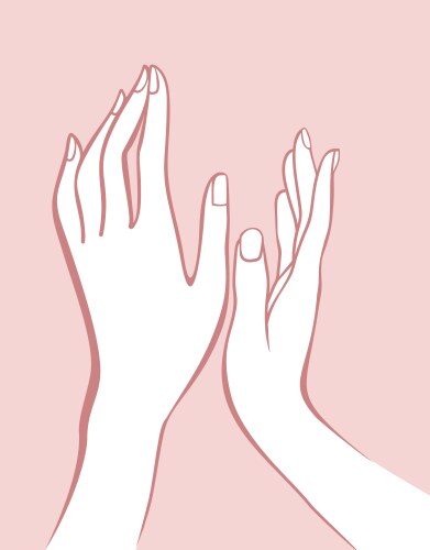 Female hands outline drawing Royalty Free Vector Image