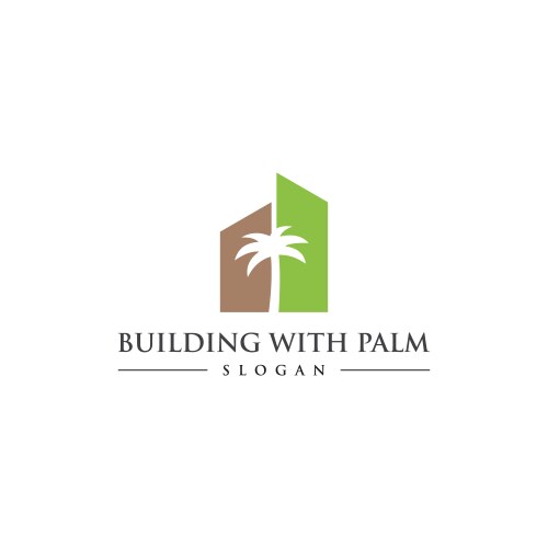 Real estate with trees logo Royalty Free Vector Image
