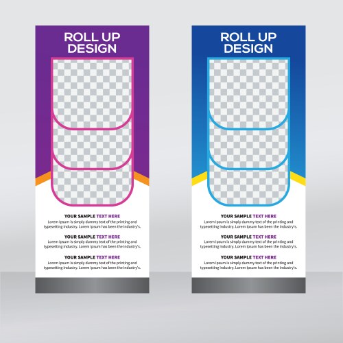 Construction roll up banner design template Vector Image