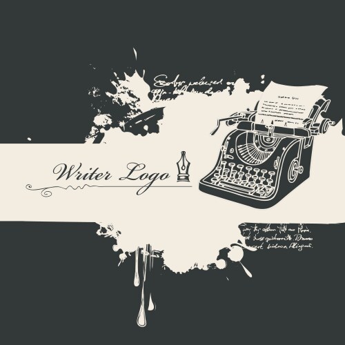 Banner on a writers theme with sketches and place Vector Image