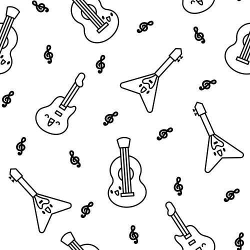 Cute musical instruments coloring page Royalty Free Vector