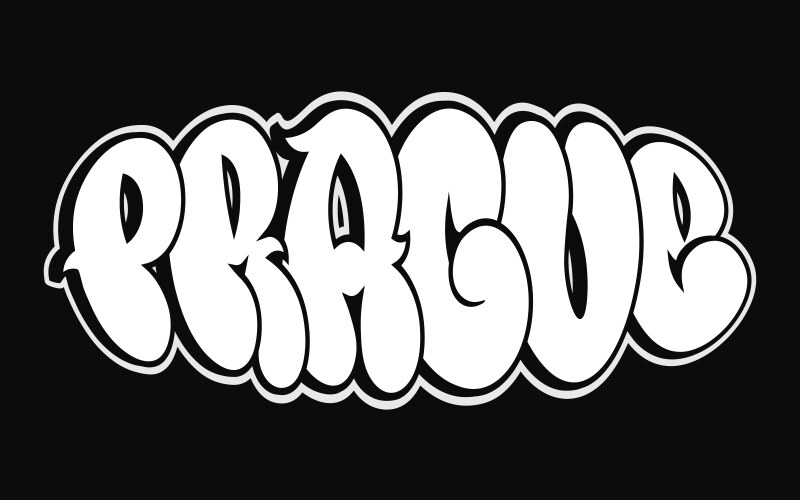 Rap word trippy psychedelic graffiti style letters
