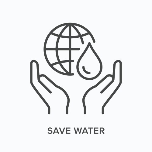 Save water icon hand with drop Royalty Free Vector Image