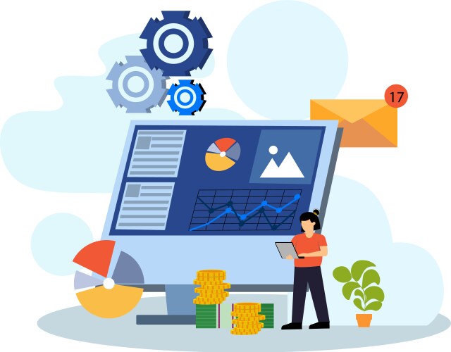 Business flat design Royalty Free Vector Image