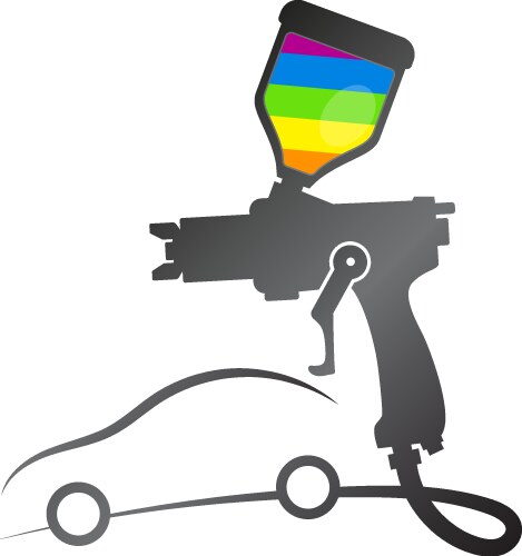 Car painting logo with spray gun and unique Vector Image