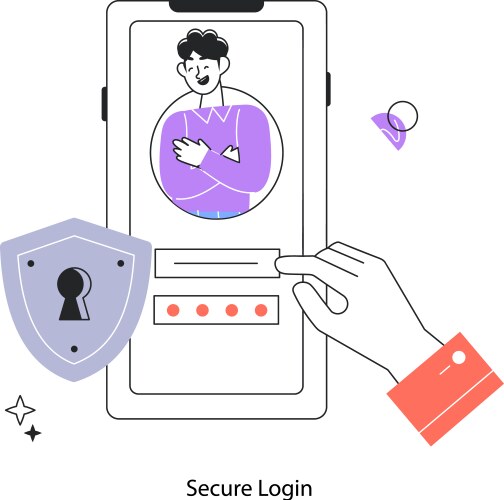 Secure login Royalty Free Vector Image - VectorStock