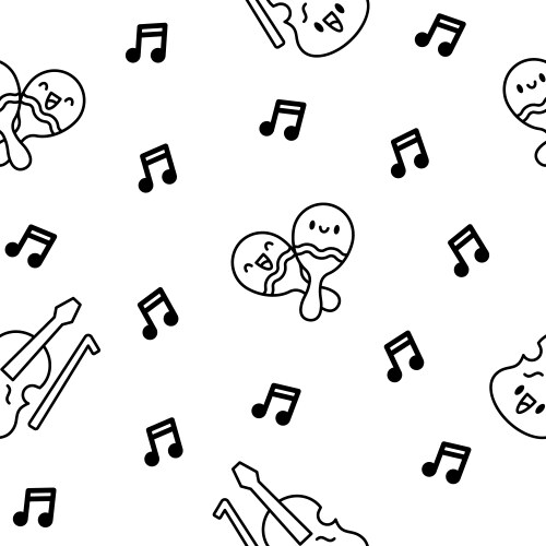 Cute musical instruments coloring page Royalty Free Vector