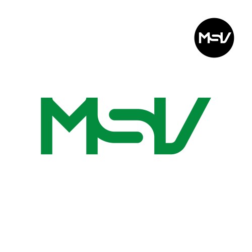 Letter ksv logo negative space Royalty Free Vector Image