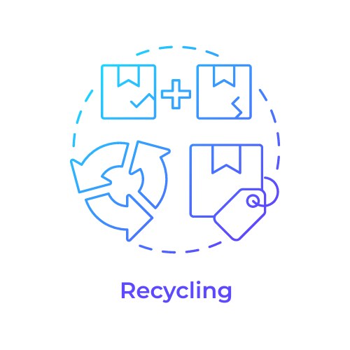 Closed-loop supply chain blue gradient concept Vector Image