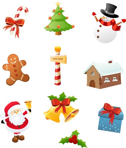 Christmas set Royalty Free Vector Image - VectorStock