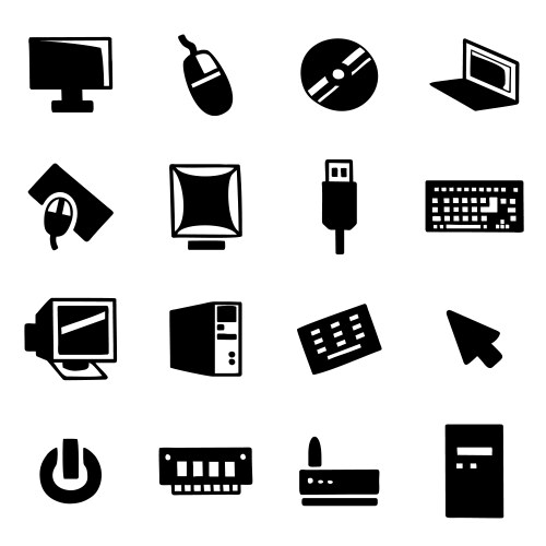 Network devices icon set Royalty Free Vector Image Network devices icon set Royalty Free Vector Image