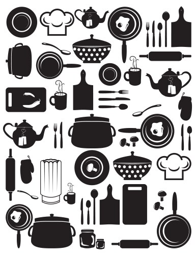 Cookware kitchen set Royalty Free Vector Image