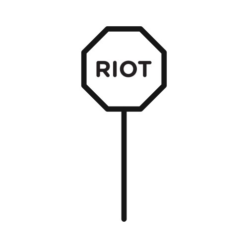 Punch fist hand icon black line art Royalty Free Vector