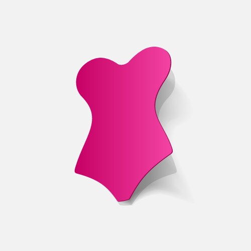 Realistic paper sticker swimsuit Royalty Free Vector Image