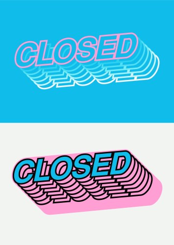 Open closed door sign check mark and red cross Vector Image