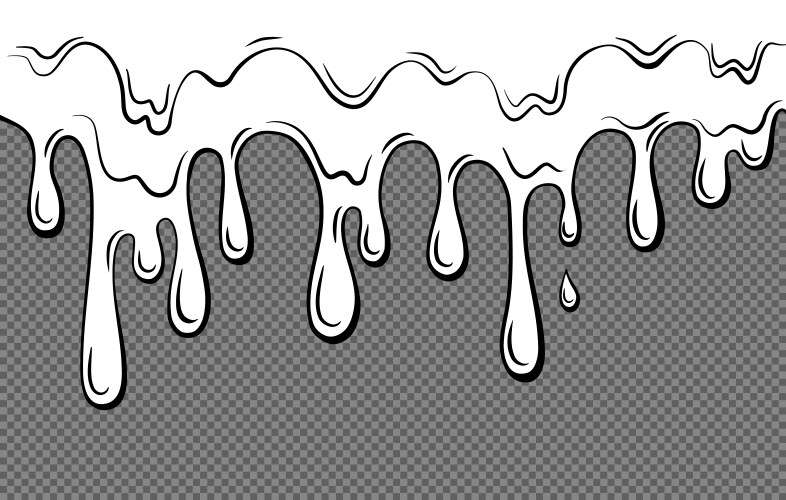 Dripping liquid outline contoured Royalty Free Vector Image