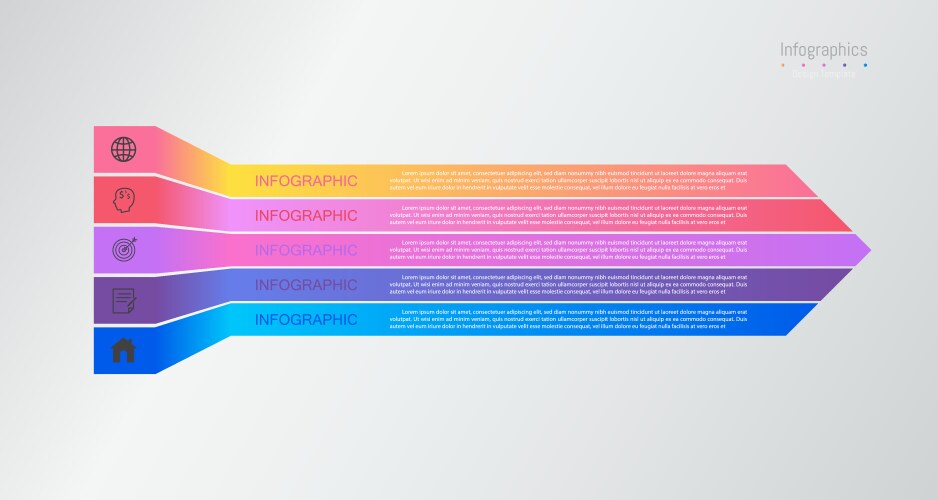 Infographic 5 options design elements Royalty Free Vector
