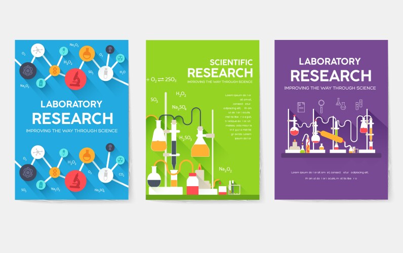 Science cover book design with laboratory Vector Image