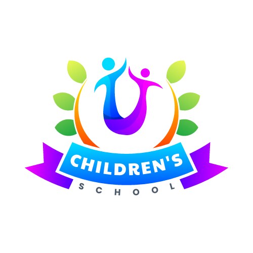 School building logo design Royalty Free Vector Image