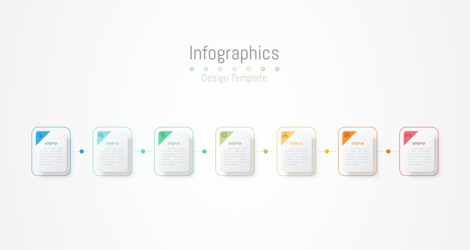 Infographic 7 options design elements Royalty Free Vector
