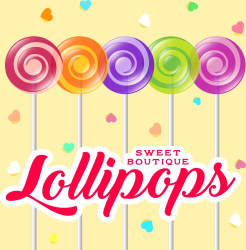 Love sweet shop logo with many sweets Royalty Free Vector