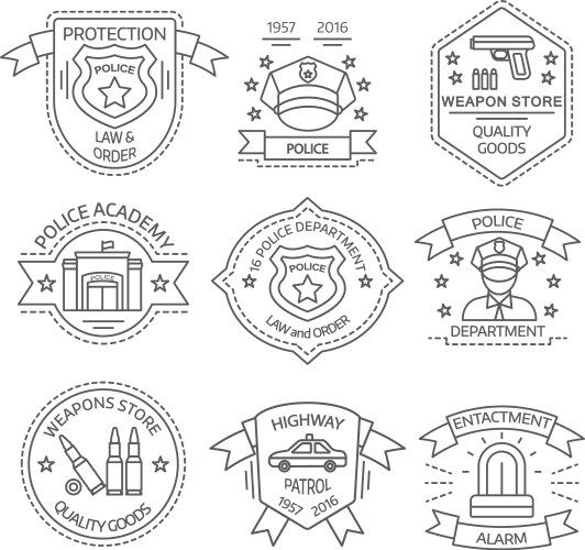 Police department badges and design elements Vector Image