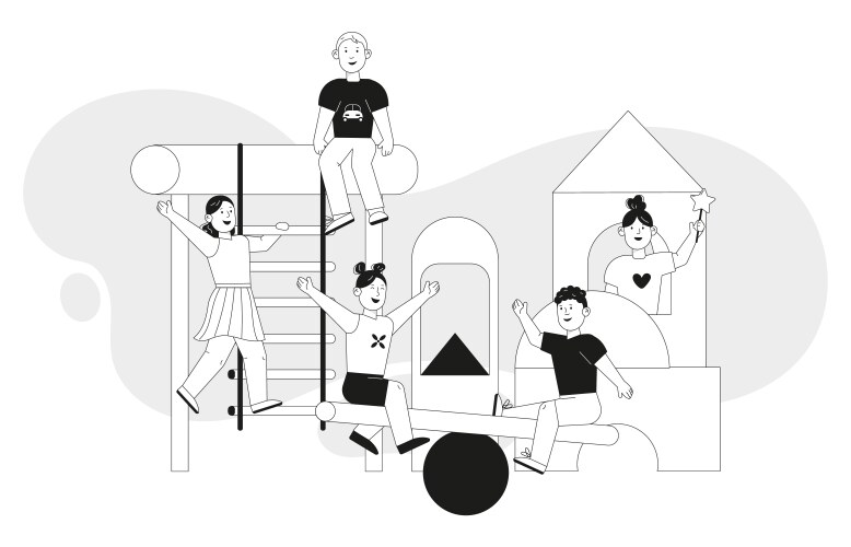 Children Playing Outline Vector Images (over 17,000)