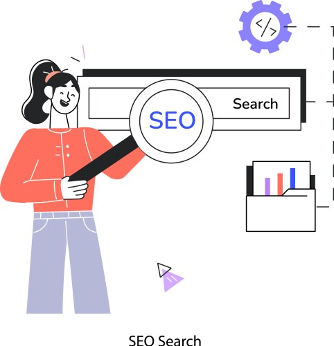 Seo search Royalty Free Vector Image - VectorStock