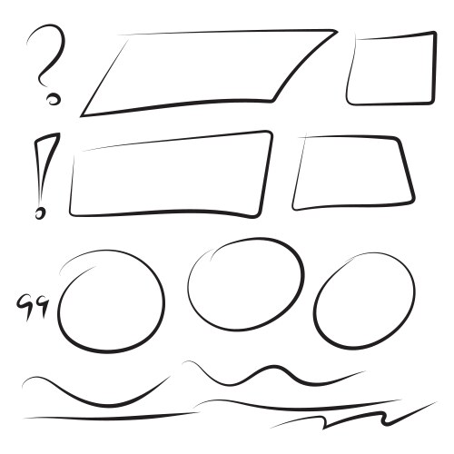 Hand drawn round corner rectangle and square shape Hand drawn round corner rectangle and square shape