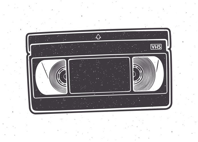 Outline vhs cassette video tape record system Vector Image