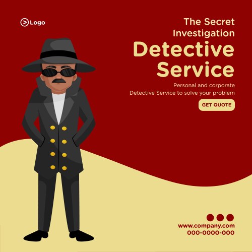 Banner design detective service Royalty Free Vector Image