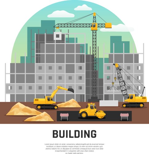 Building site work process under construction Vector Image