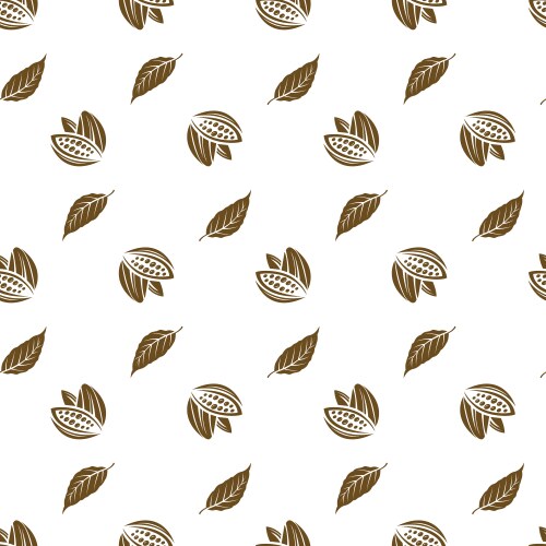 Cocoa tree chocolate beans seamless pattern Vector Image
