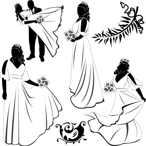 Invitation with wedding pair Royalty Free Vector Image