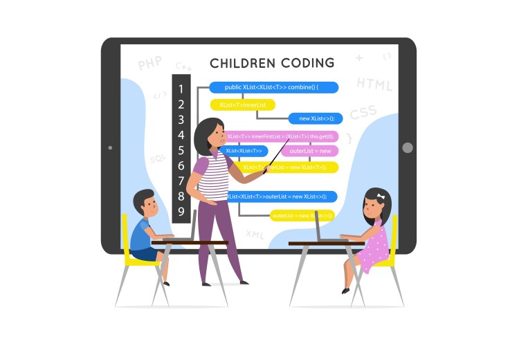 Children Coding Vector Images (over 1,300)