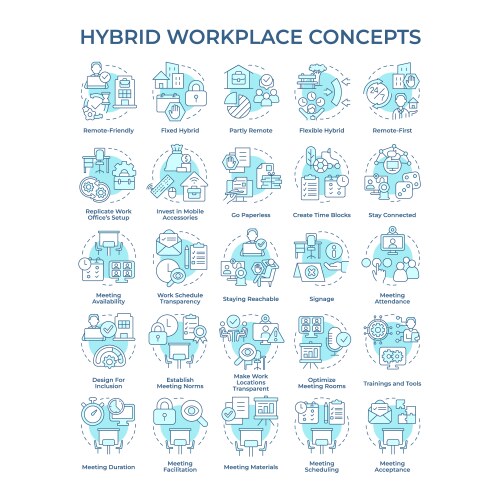 Hybrid Workplace Vector Images (over 490)