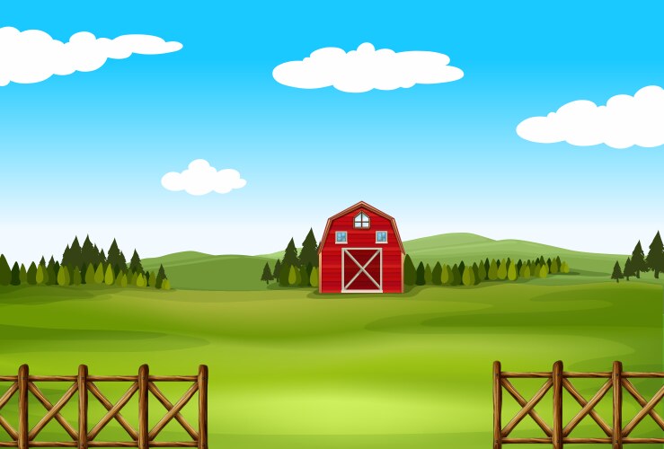 Farm Background with Plants Royalty Free Vector Image