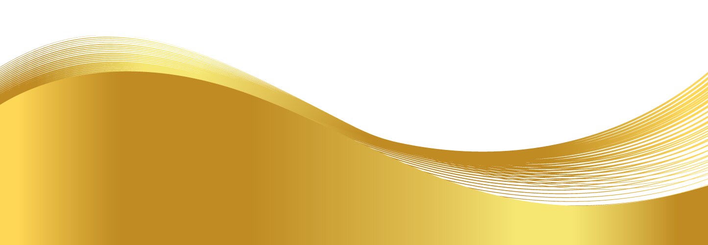 Golden wave shape for corner border certificate Vector Image